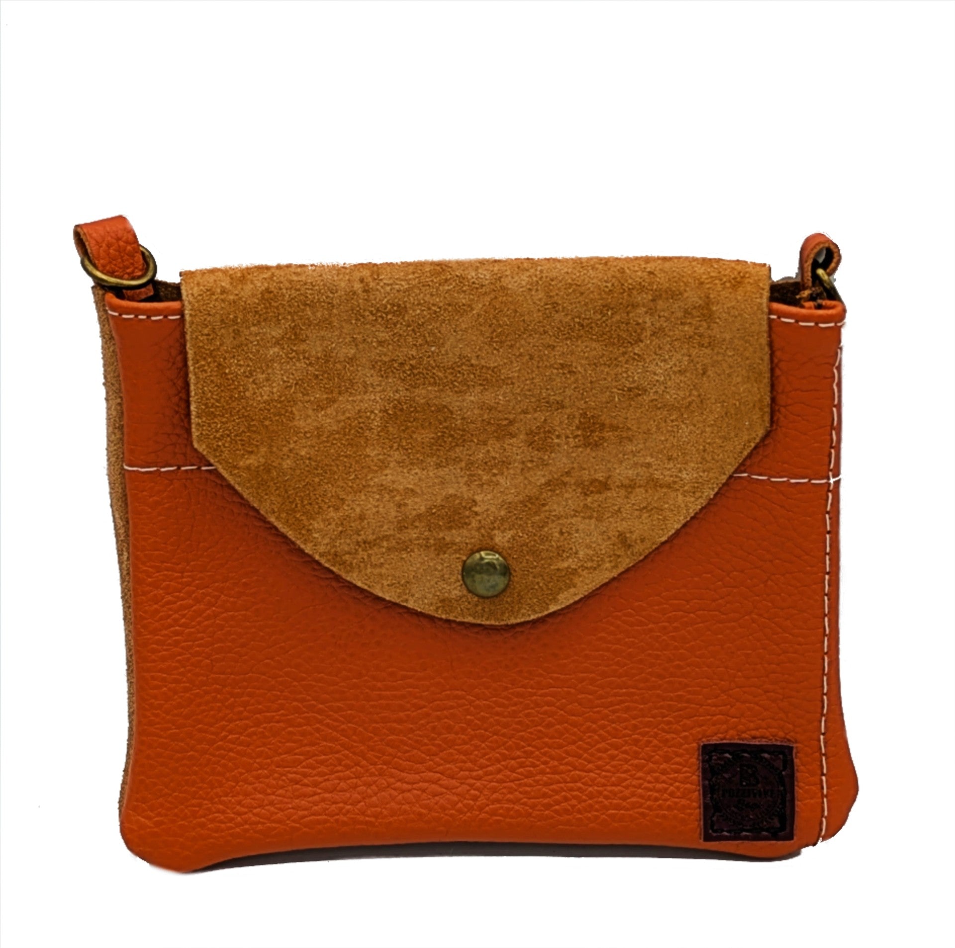 Orange Buckskin Emaline Bag – B Pozzitive Bags - Upcycled Leather